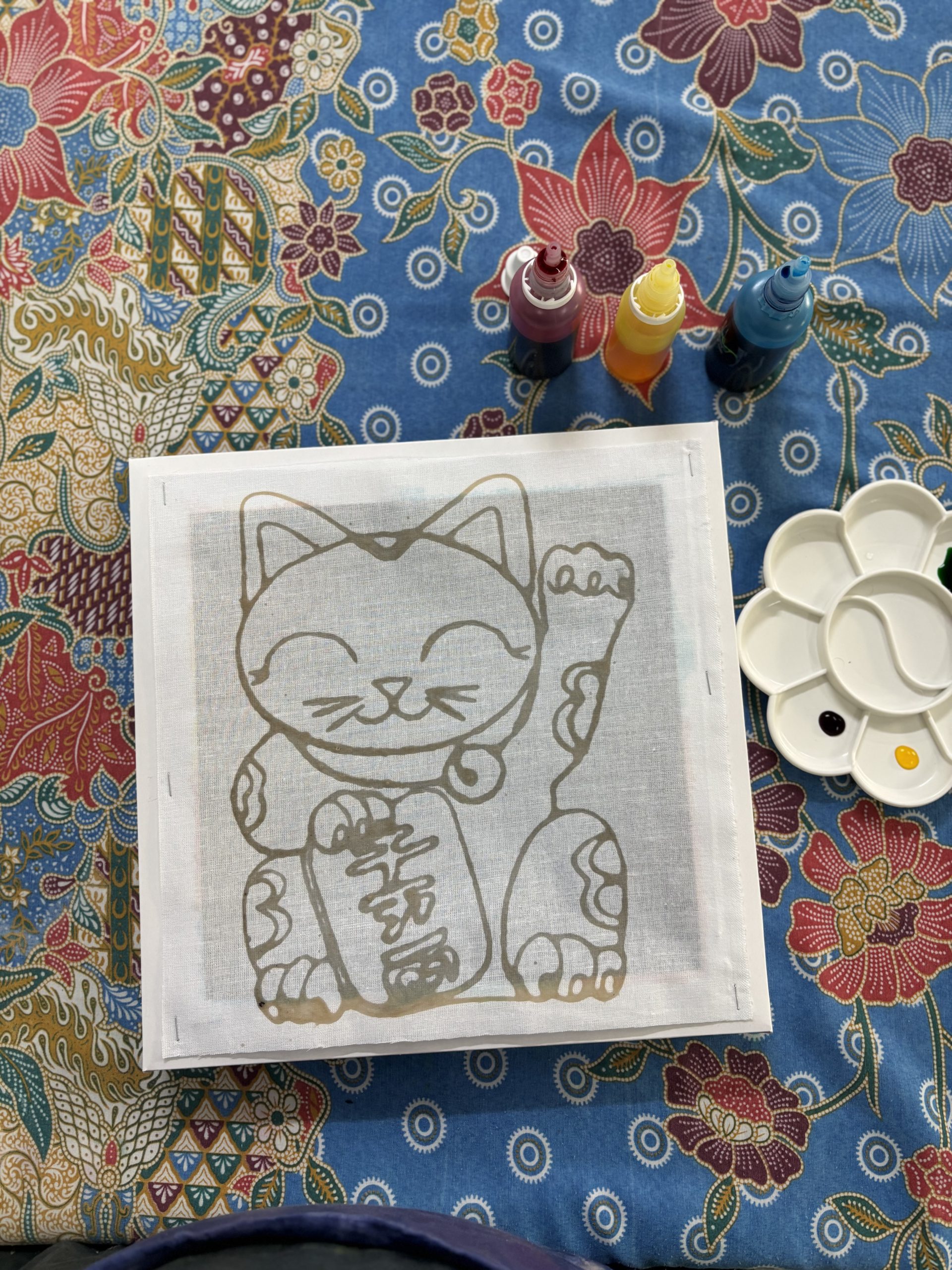 DIY Lucky Cat Batik Painting tutorial #myBatik #luckycat #japanluckycat ...